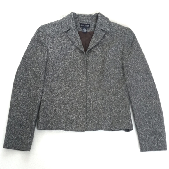 Ann Taylor | Jackets & Coats | Ann Taylor Womens Grey Tweed Silk Wool ...